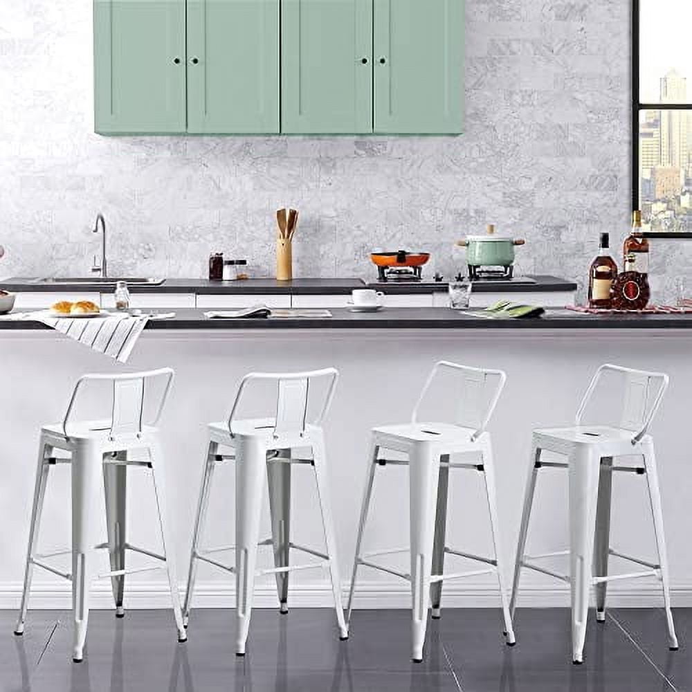 Yongchuang Metal Bar Stools Set of 4 Counter Height Bar Stools for ...
