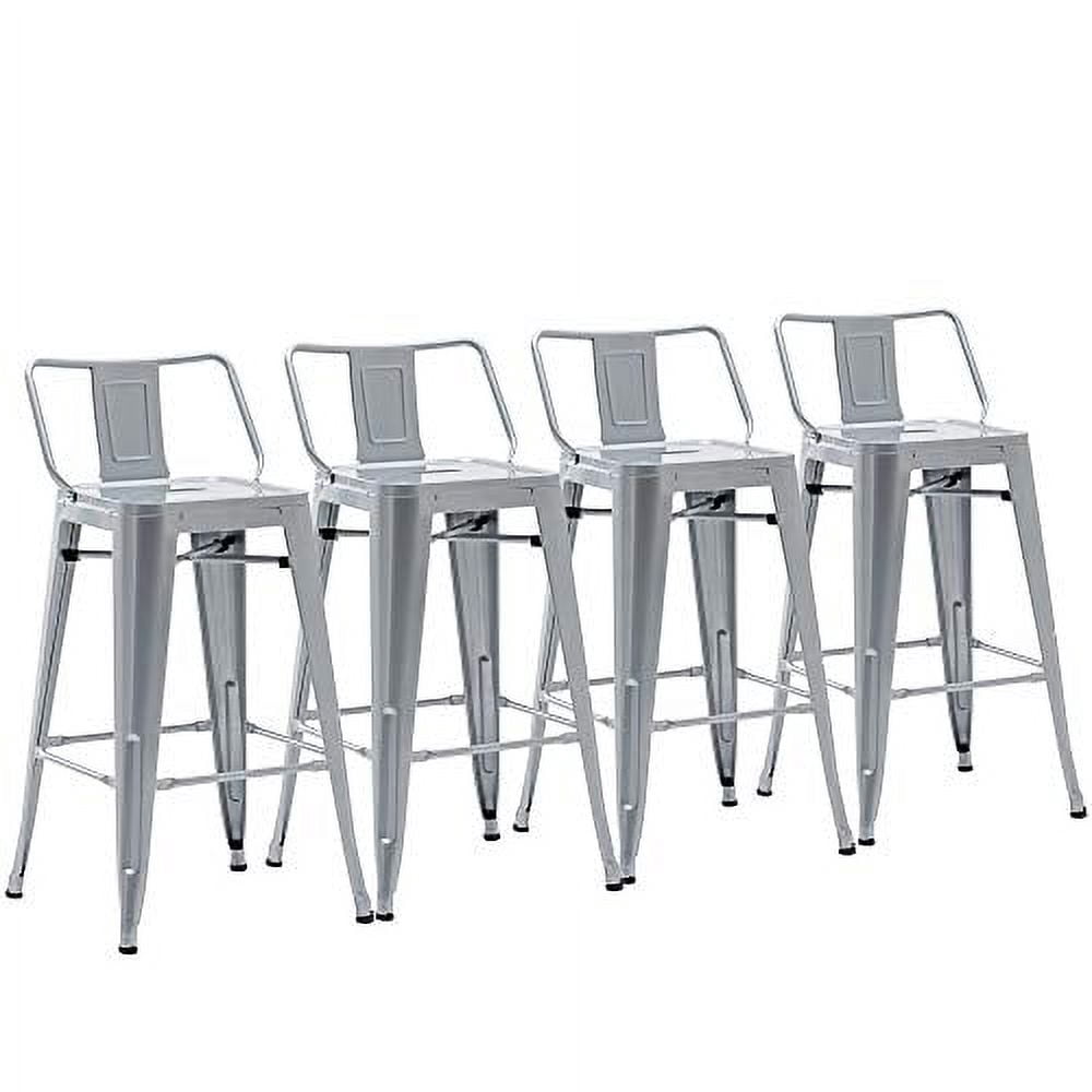 Yongchuang Metal Bar Stools Set of 4 Counter Height Bar Stools for ...