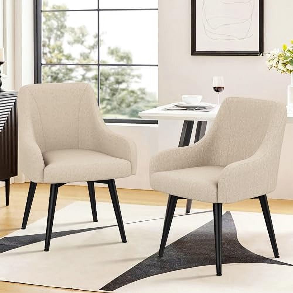 Yongchuang Swivel Dining Chairs with Arms Set of 2 Upholstered Living ...
