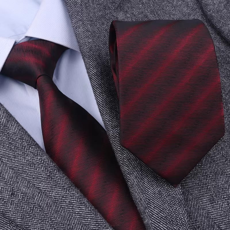 Yongchuantie 3.15-inch Men's High-quality 100% Silk Tie With Deep Red ...