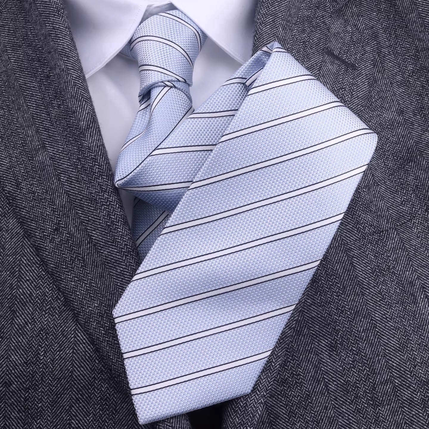 Yongchuantie Men's High-quality 100% Silk Necktie With Light Blue ...