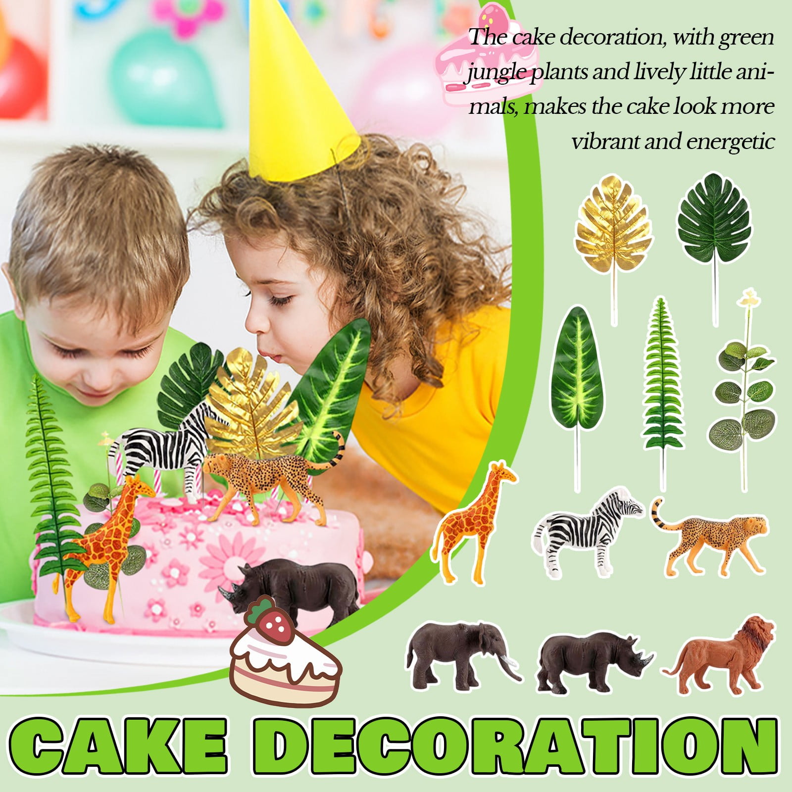 Yongcuo Birthday Party Decorations, Birthday Hats, Animal Patterned ...