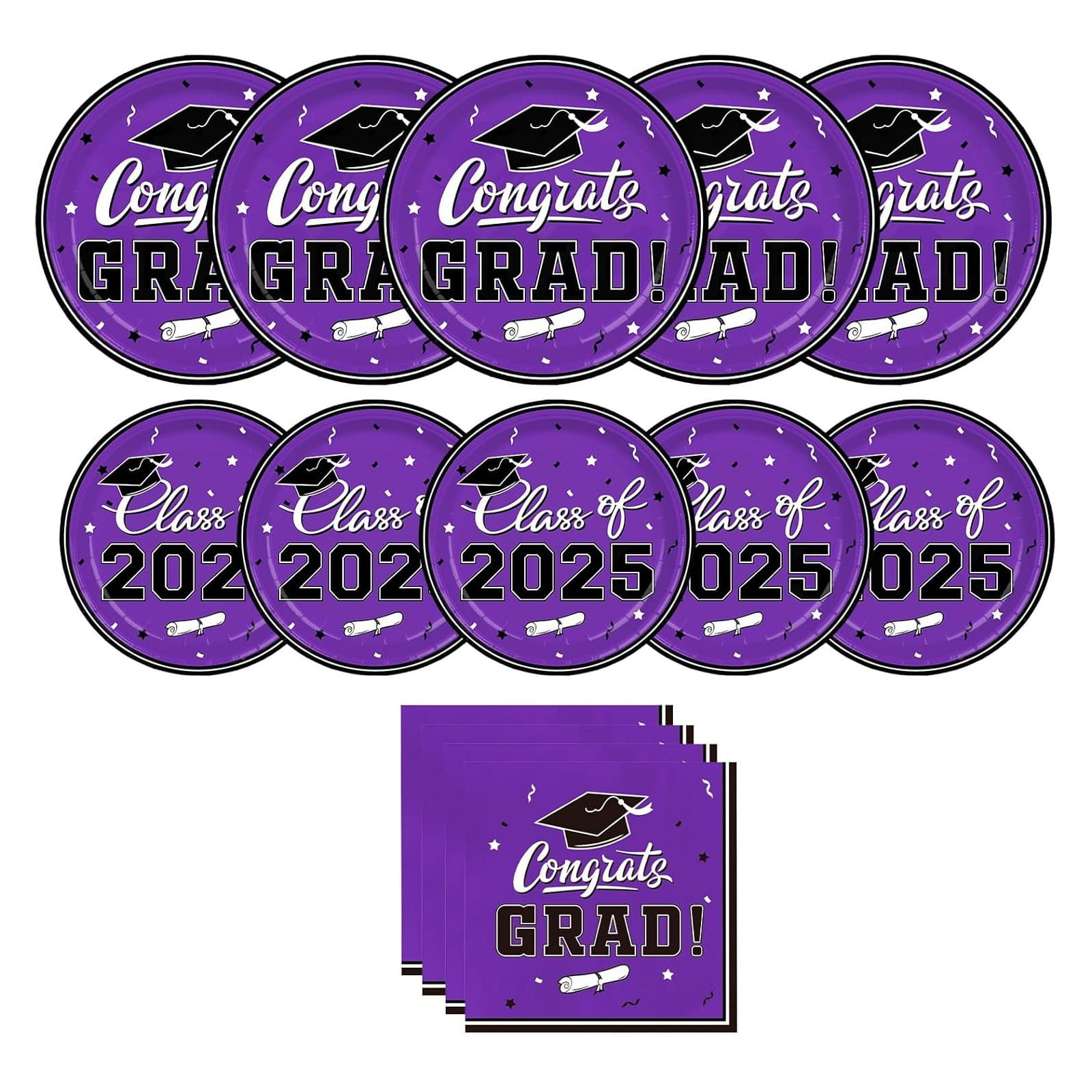 Yongcuo Class of 2025 Graduation Party Decorations Purple Congrats Grad ...