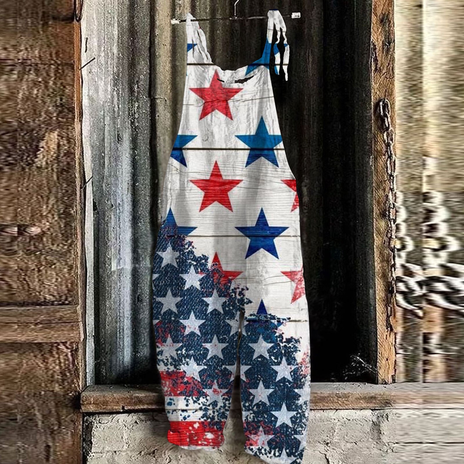 Yongcuo Independence Day Patriotic American Flag Print Overalls for ...