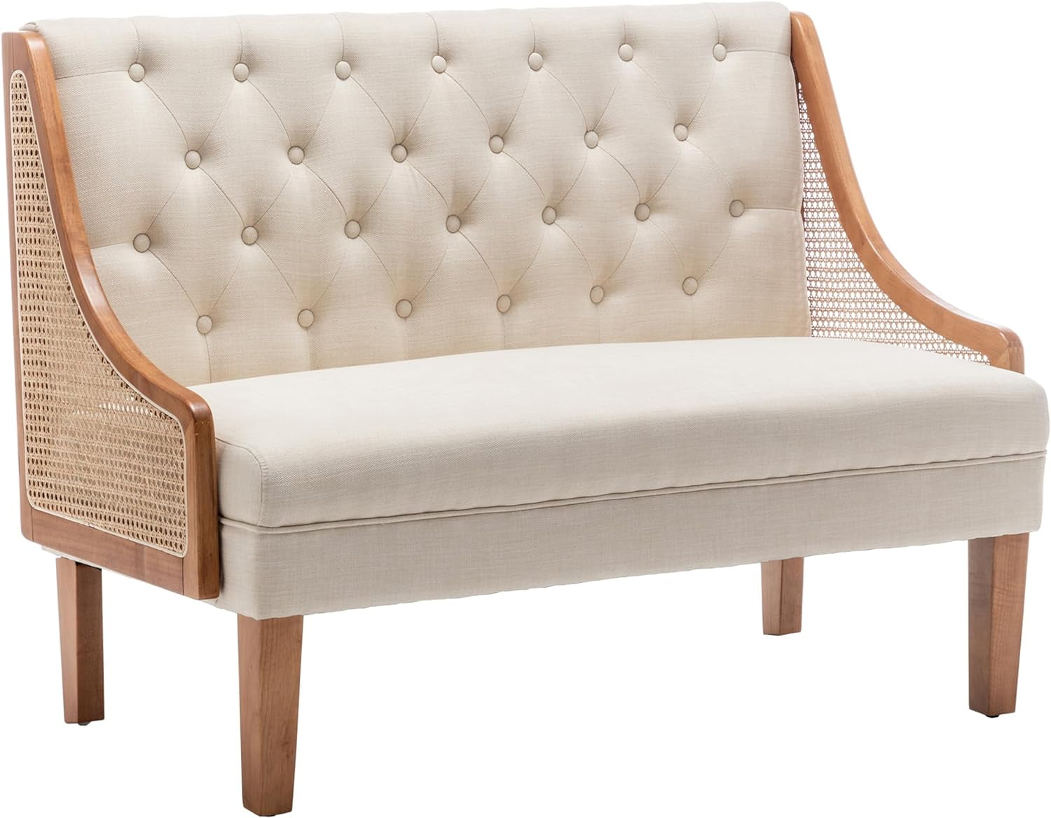 Yongqiang Modern Settee with Back Small Loveseat Sofa Rattan ...