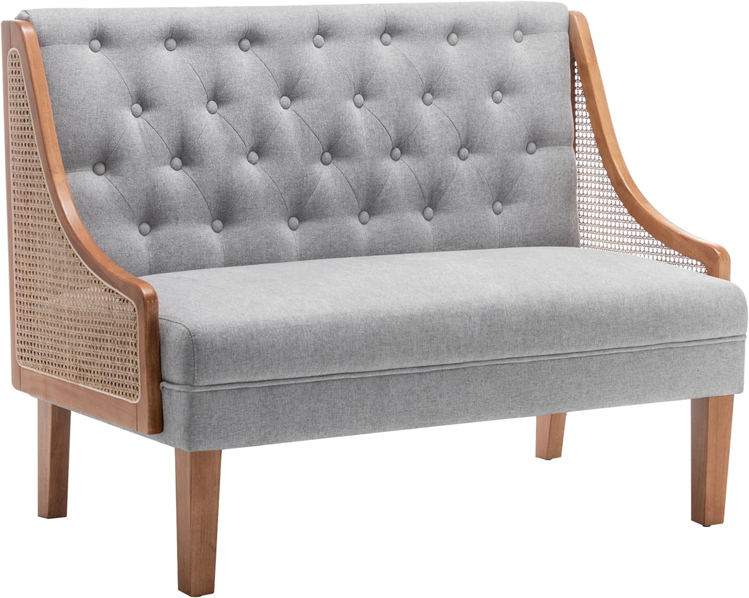 Yongqiang Upholstered Settee Bench Small Loveseat Sofa Rattan Dining ...