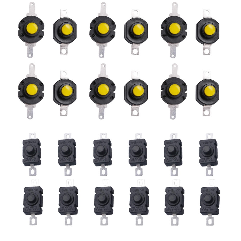 Yongwei 24Pcs Mini Self-Lock Push Button Switch for Flashlight ...