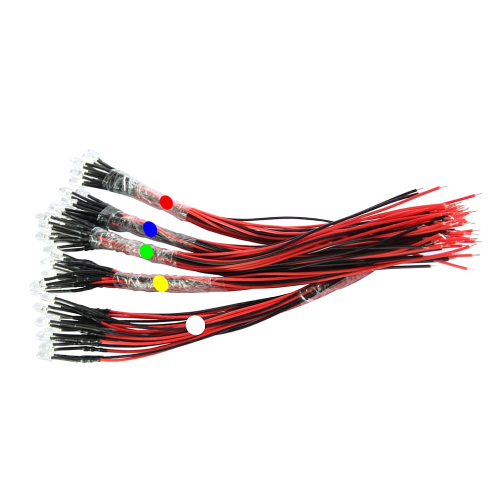Yongwei 50PCS 12V Light-emitting Tube with a Line 5mm Light-emitting ...