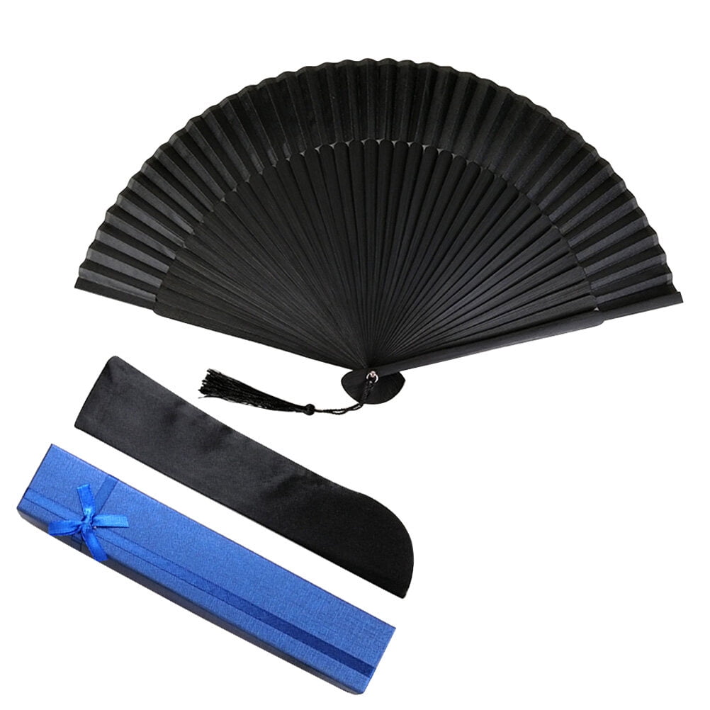 Yongwei Black Foldable Fan Handheld Oriental Folding Fan - Walmart.com