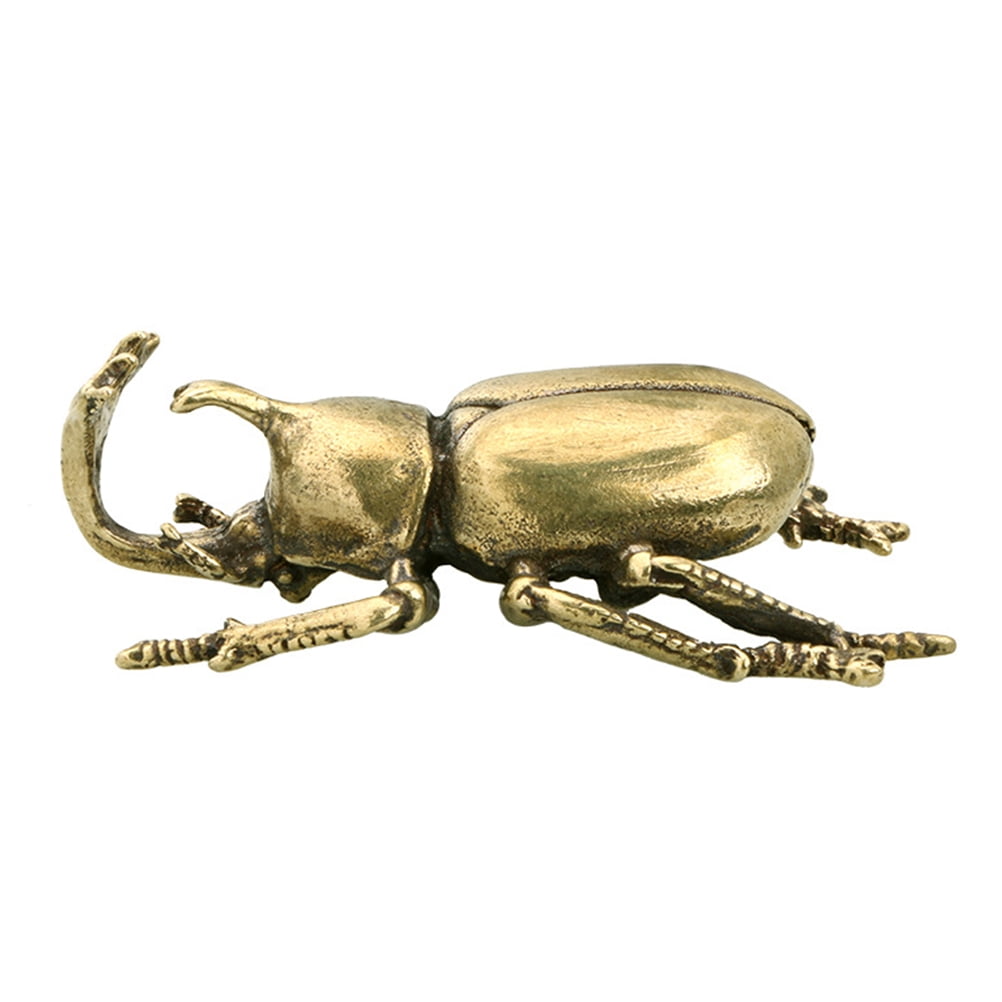 Yongwei Copper Beetle Figurines Vintage Miniature Insect Statue Garden ...