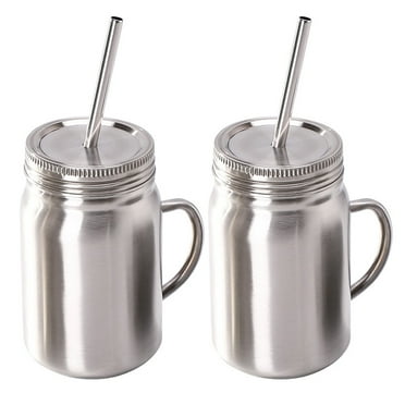 Reusable Boba Glass Cups With Lids and Straws - (2 Pack) - Walmart.com