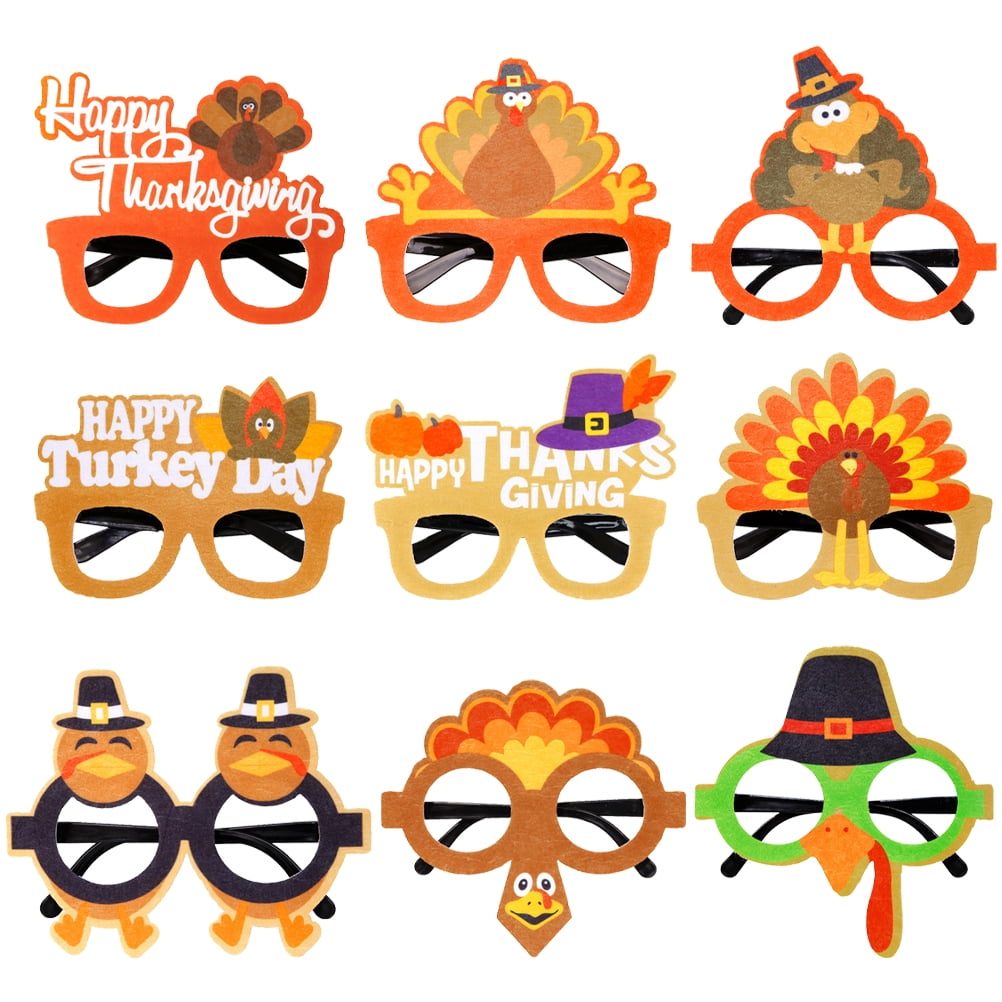 Yongwei Thanksgiving Glasses 9pcs Happy Thanksgiving Day Glasses ...