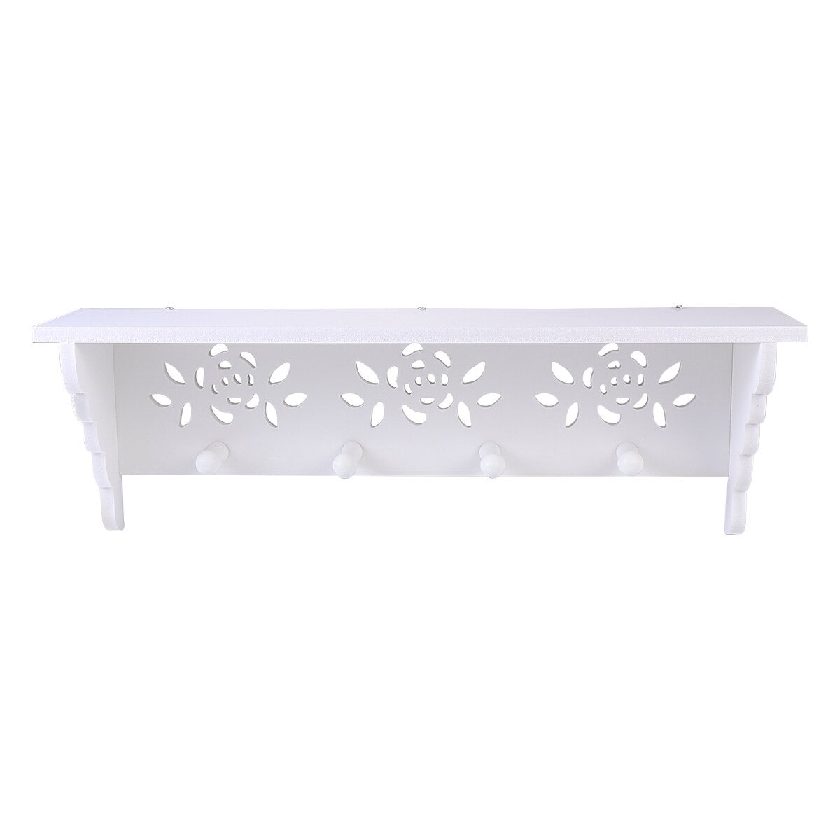 Yongwei White Wall Shelves with Hooks and Decorative Hanging Rack ...