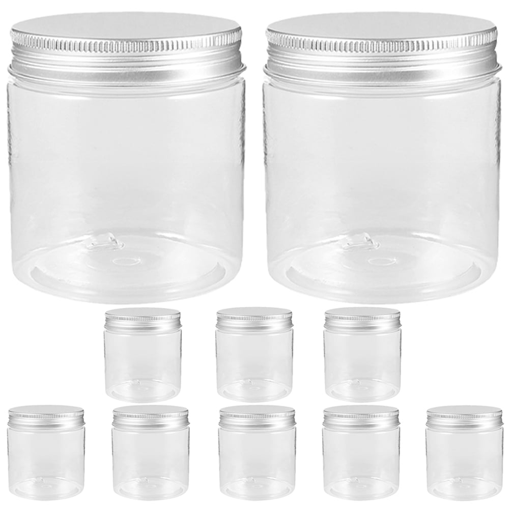 Yongwei jars 10pcs Reusable Plastic Jar With Aluminum Lid Round Sealing ...