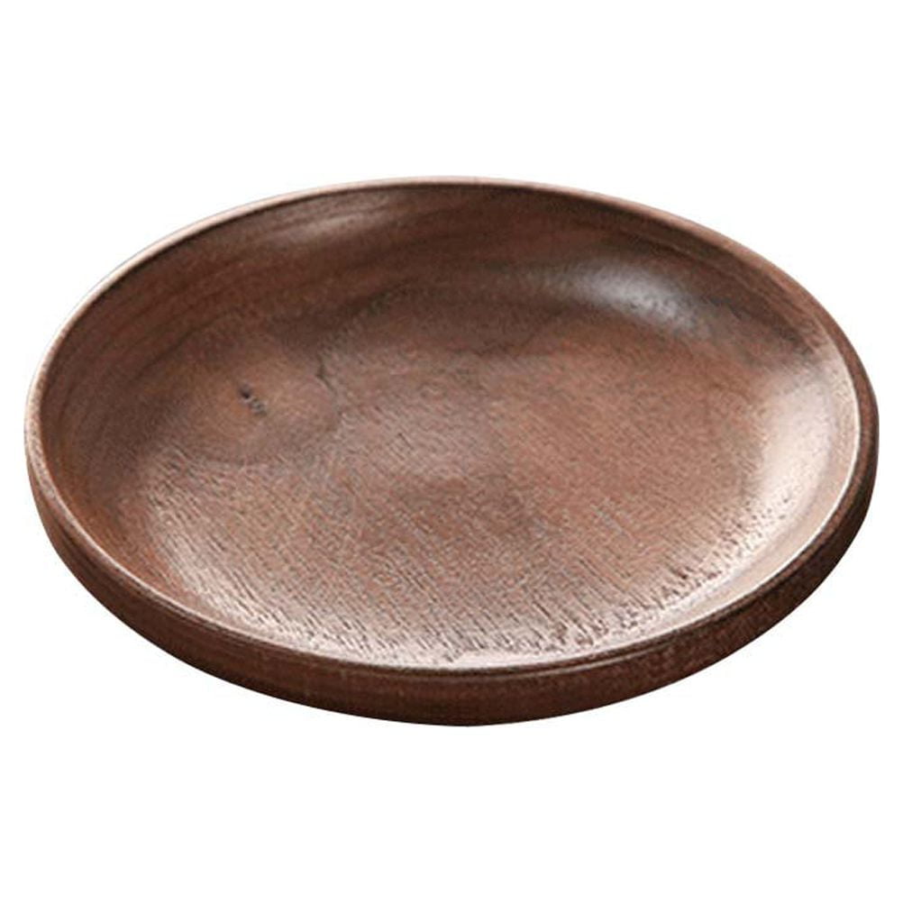 Yongwei round wood plate 1 PC Japanese-style Round Black Walnut Wood ...
