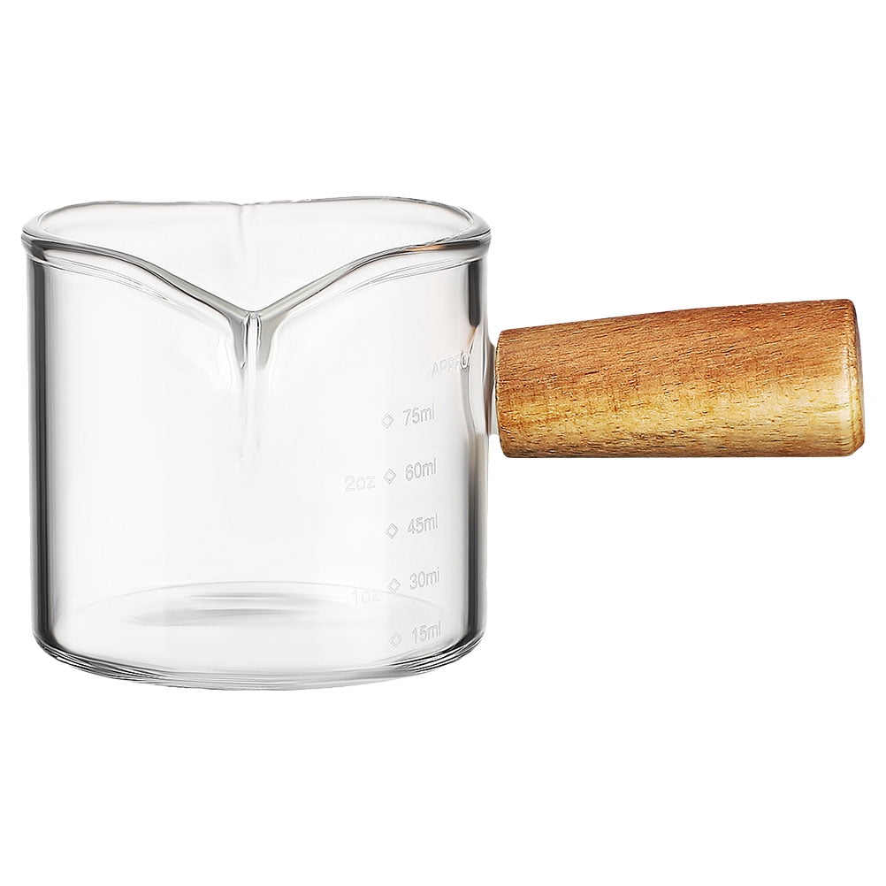 Yongwei syrup pourer Heat Resistant Glass Cup Wooden Side Handle Tea ...