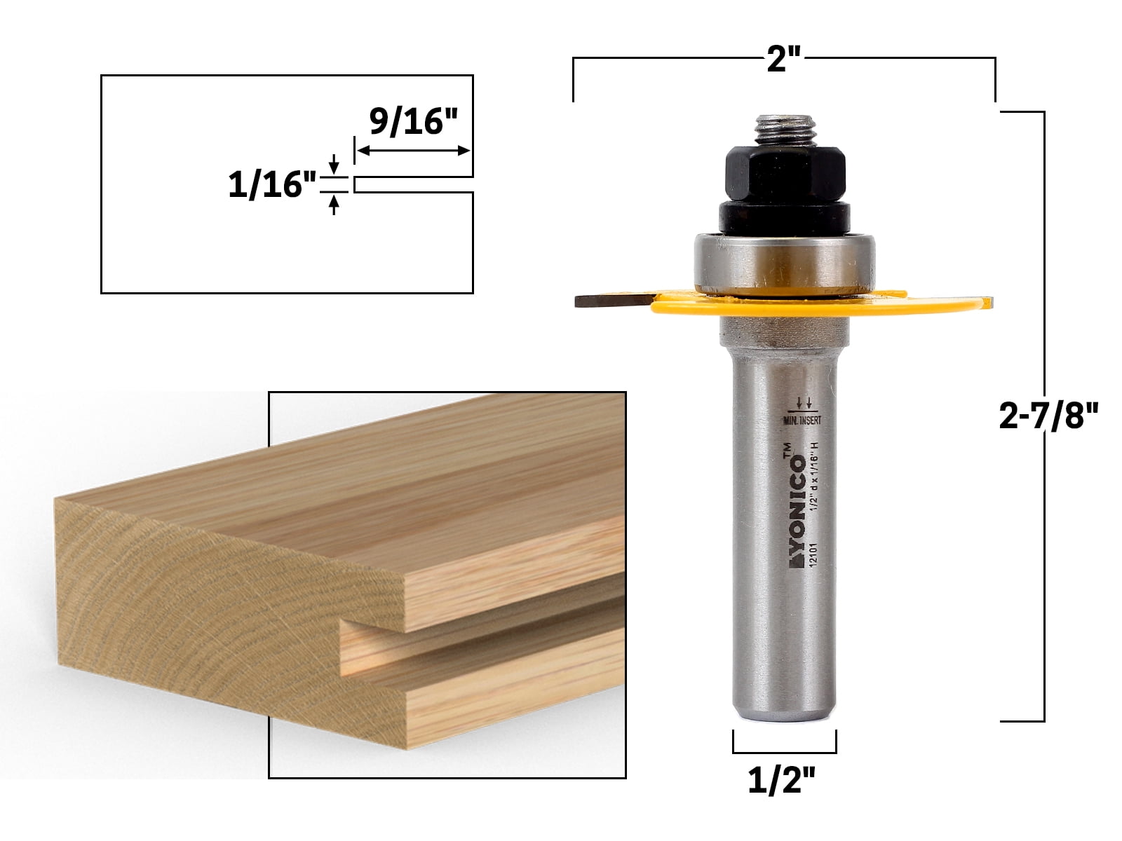 Yonico 1/16" Slotting Cutter Router Bit - 1/2" Shank - 12101 - Walmart.com