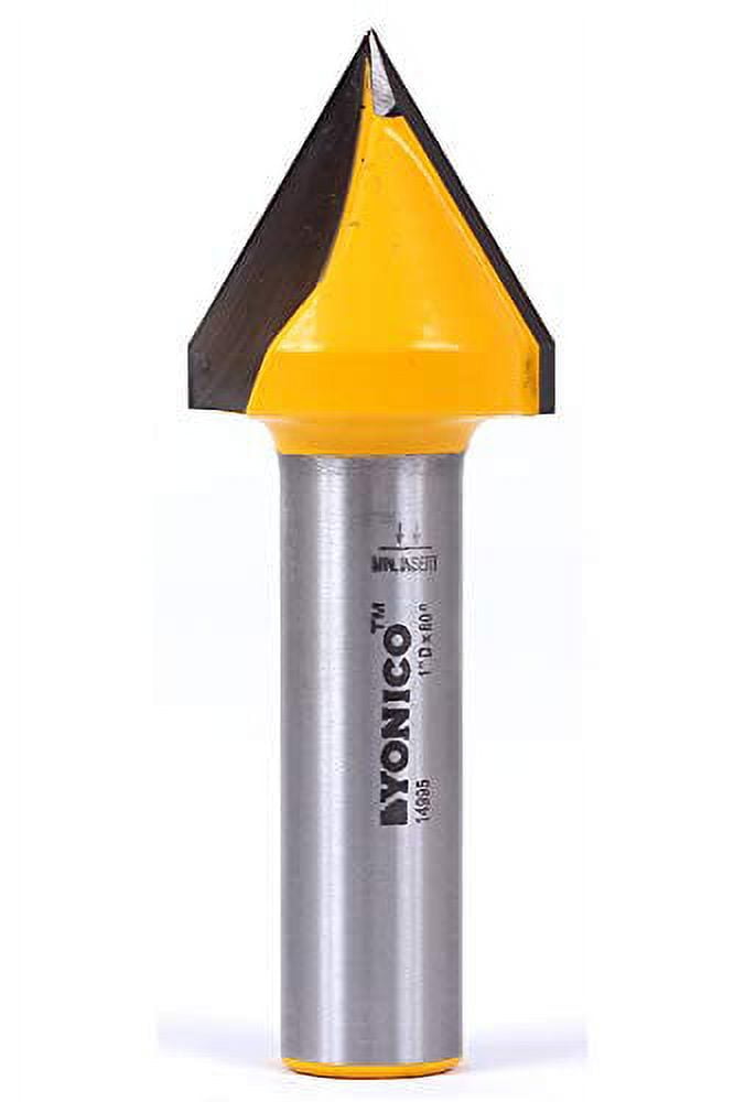 Yonico 14995 60 Degree X 1-Inch Diameter V Groove Router Bit 1/2-Inch ...
