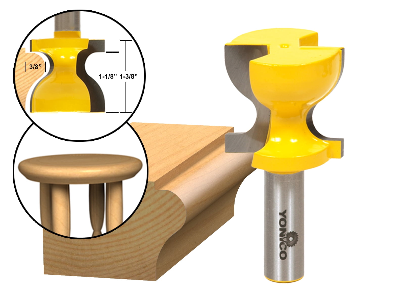 Yonico 18140 Windowsill/Stool Moulding Router Bit C3 Carbide 1/2-Inch ...