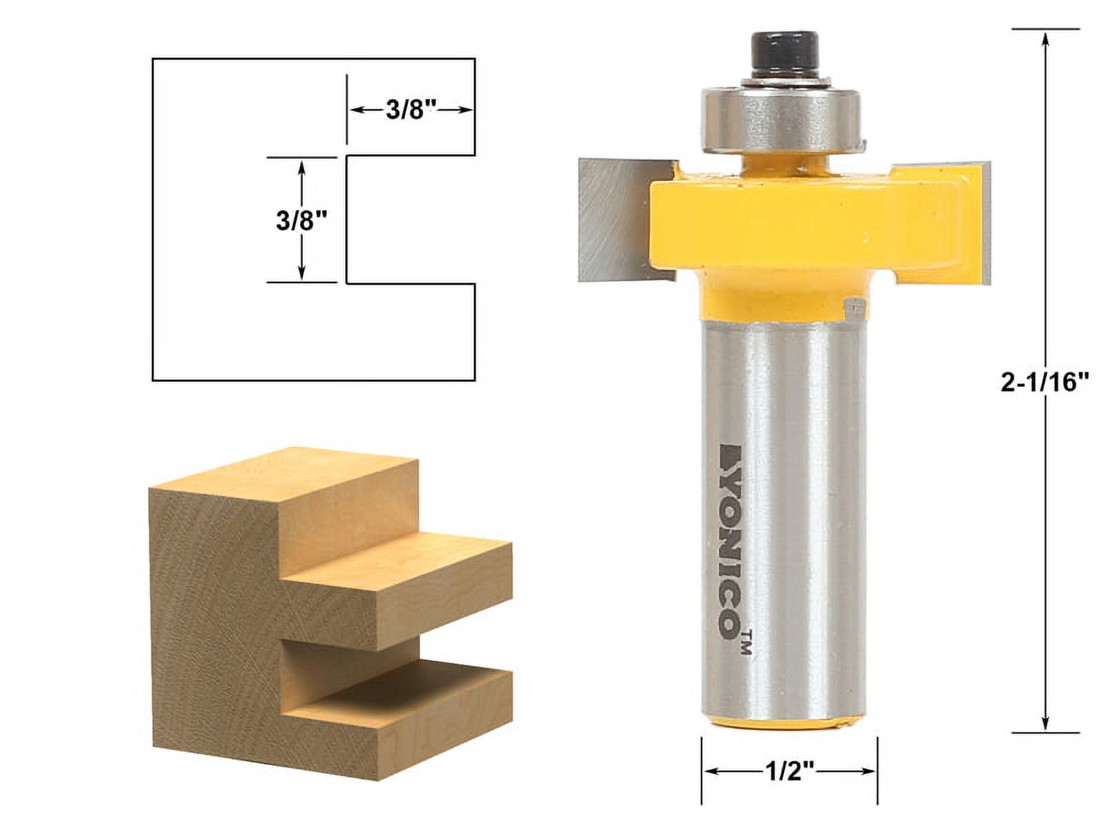Yonico 3/8" Slot Slotting & Rabbeting Router Bit - 1/4" Shank - 14186q ...