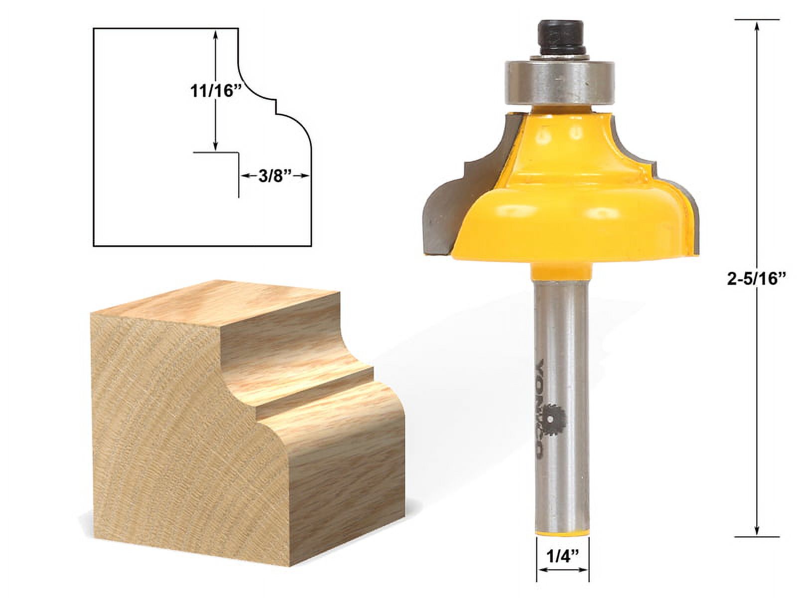Yonico Classical Ogee Edging and Molding Router Bit Medium - 1/4" Shank ...
