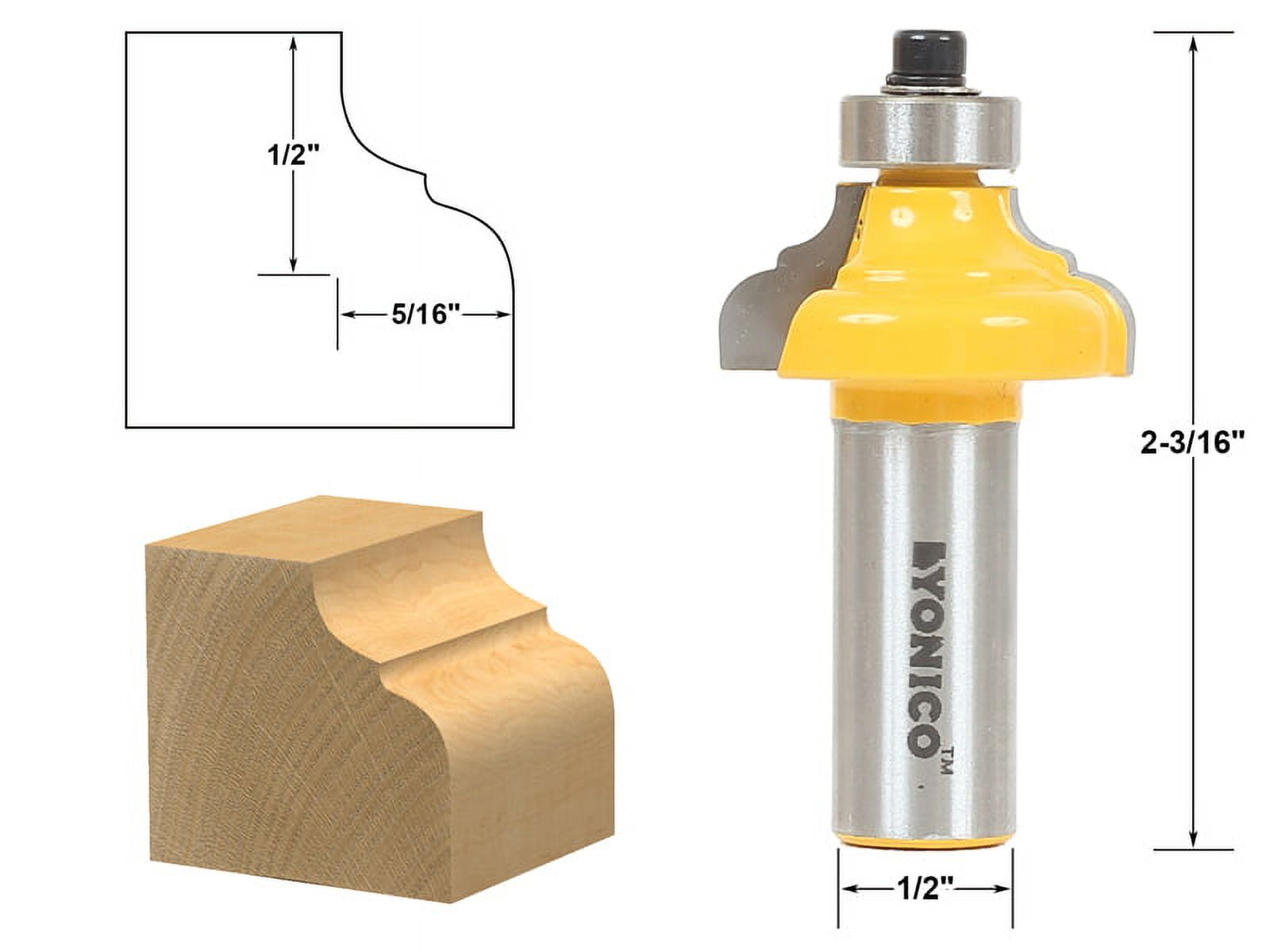 Yonico Classical Ogee Edging and Molding Router Bit Small - 1/2" Shank ...