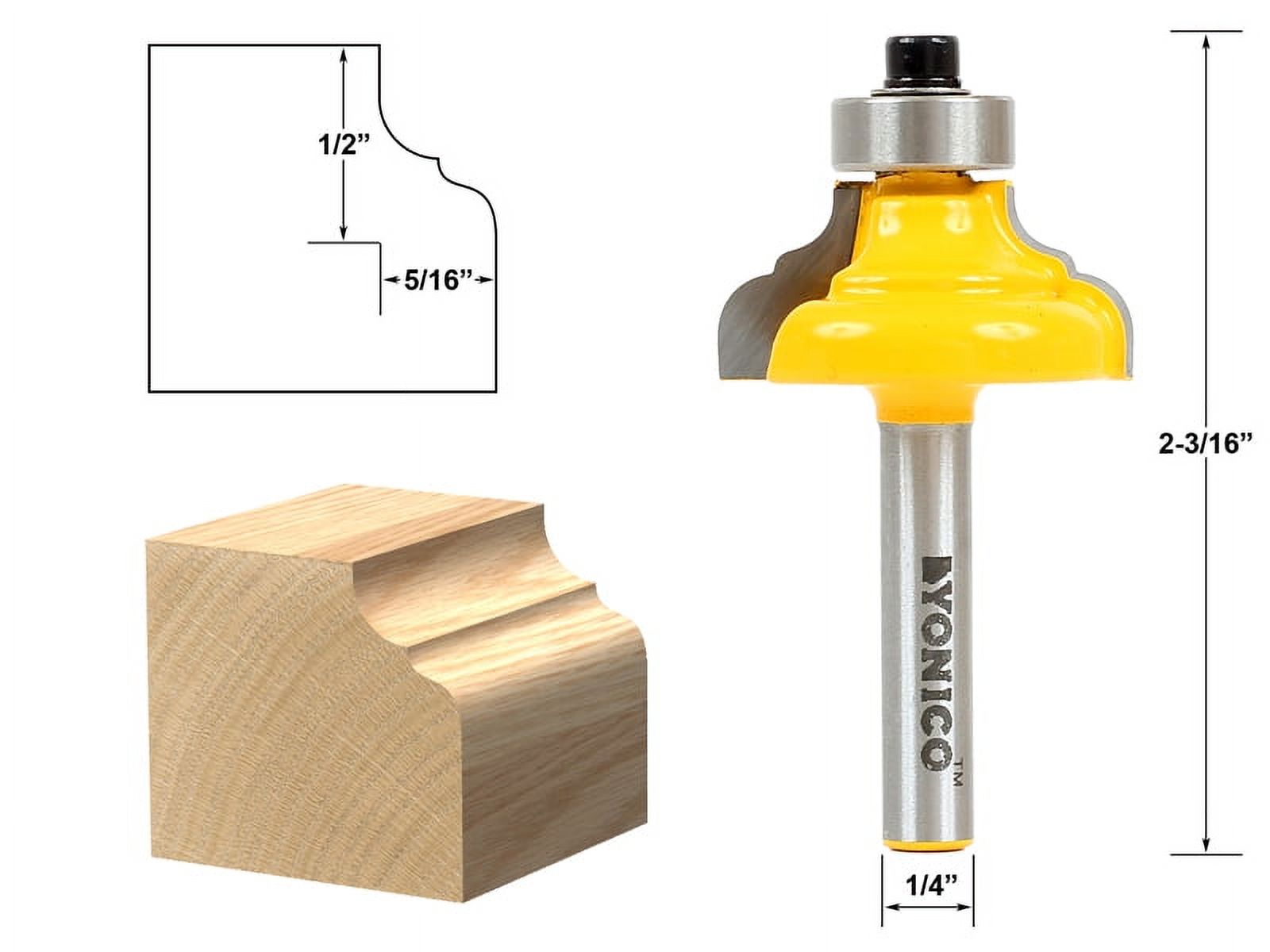 Yonico Classical & Bead Moulding & Edging Router Bit - 1/2" Shank ...