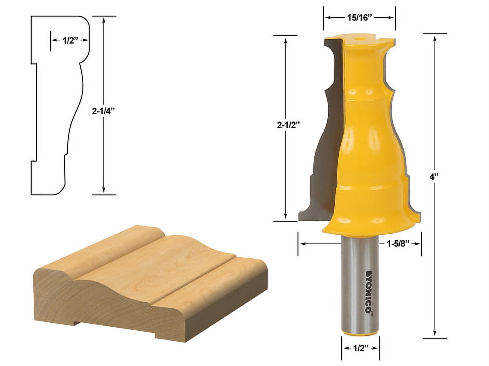 Yonico Door & Window Casing Router Bit - 1/2" Shank - 16122 - Walmart.com