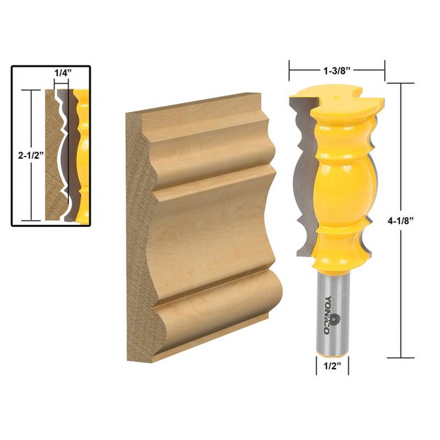 Yonico Huge Crown Moulding Router Bit - 16147 - Walmart.com