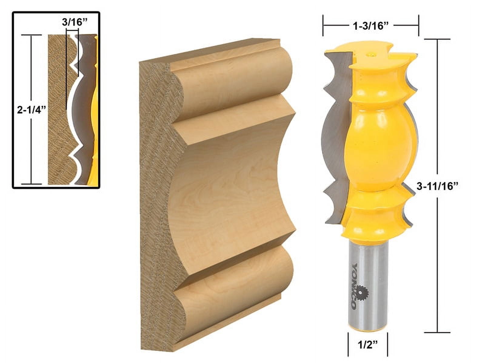 Yonico Large Crown Molding Router Bit - 16146 - Walmart.com