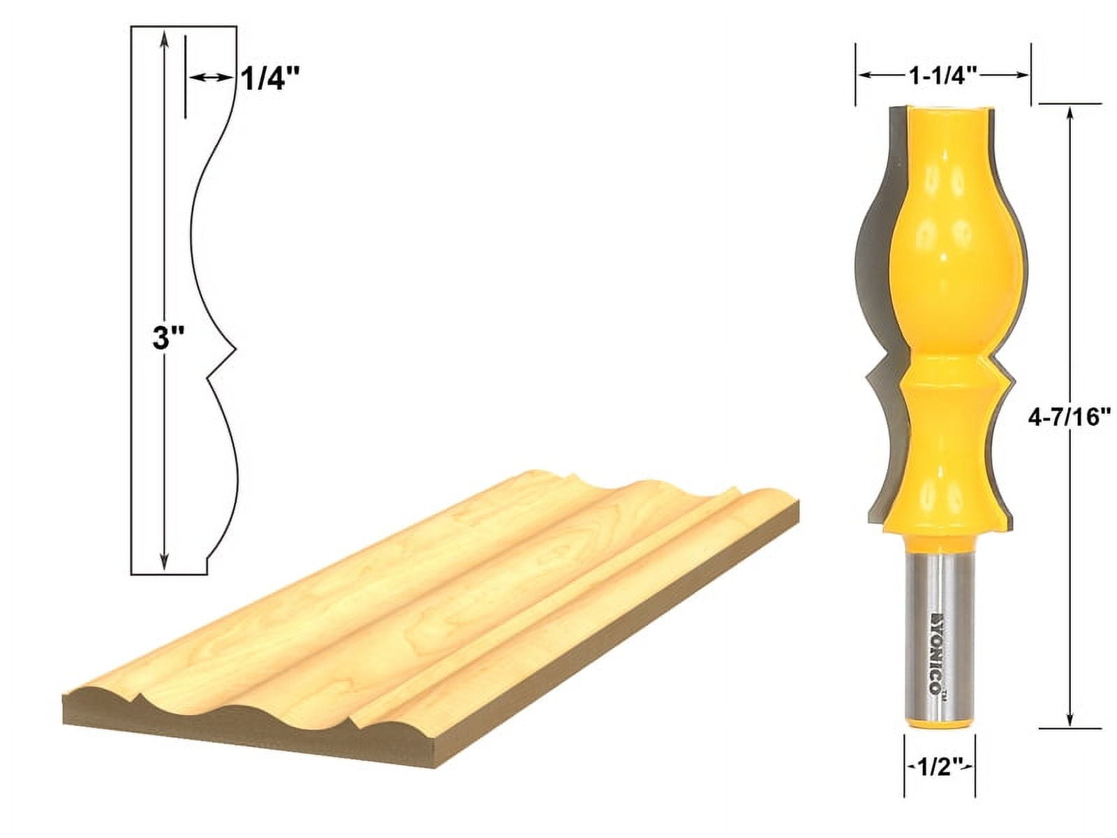 Yonico Large Reversible Crown Moulding Router Bit - 1/2" Shank - 16151 ...