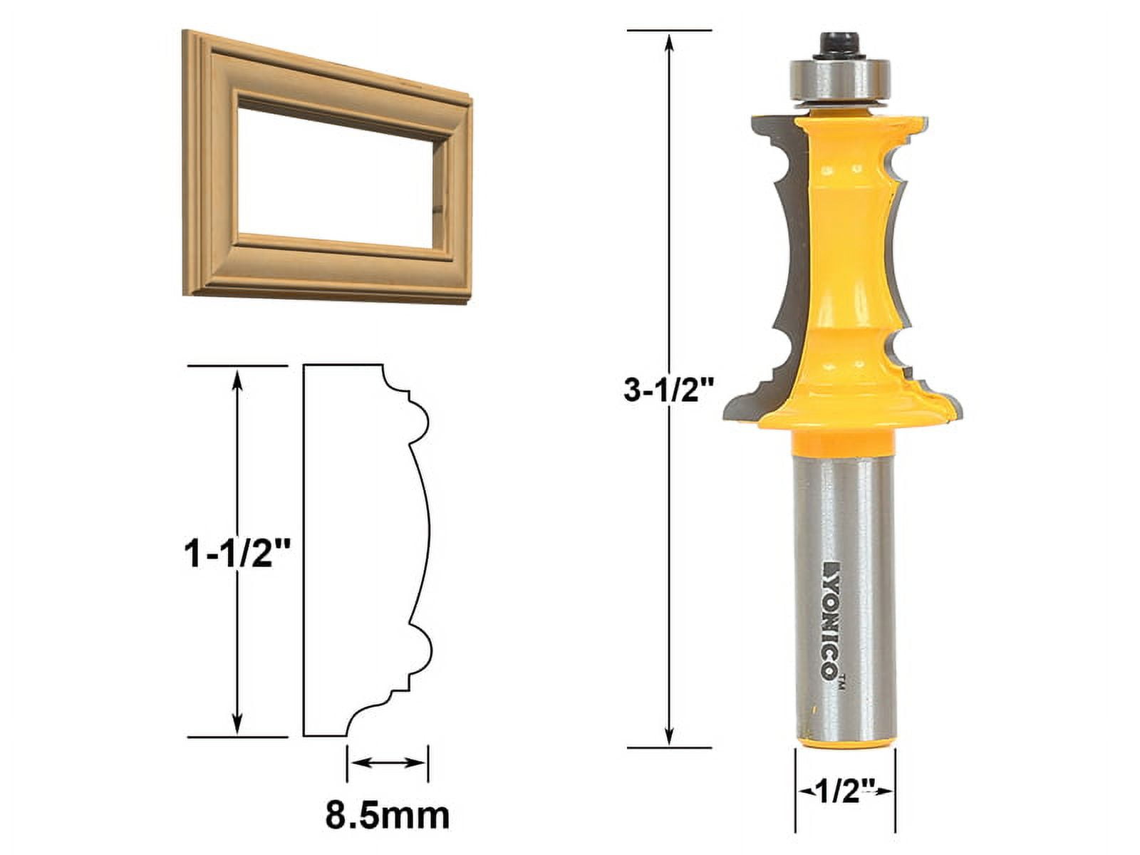 Yonico Mitered Drawer Front Moulding Router Bit - 1/2" Shank - 16165 ...