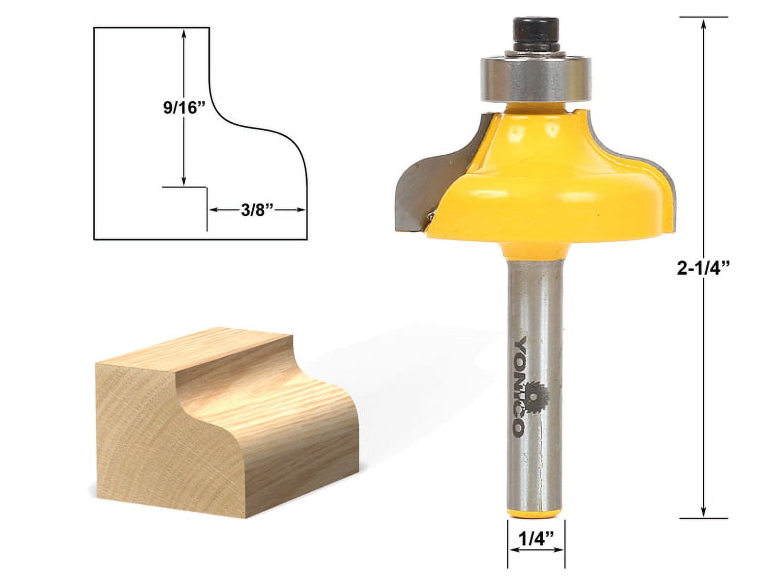 Yonico Ogee Edging and Molding Router Bit - Medium - 1/4" Shank ...