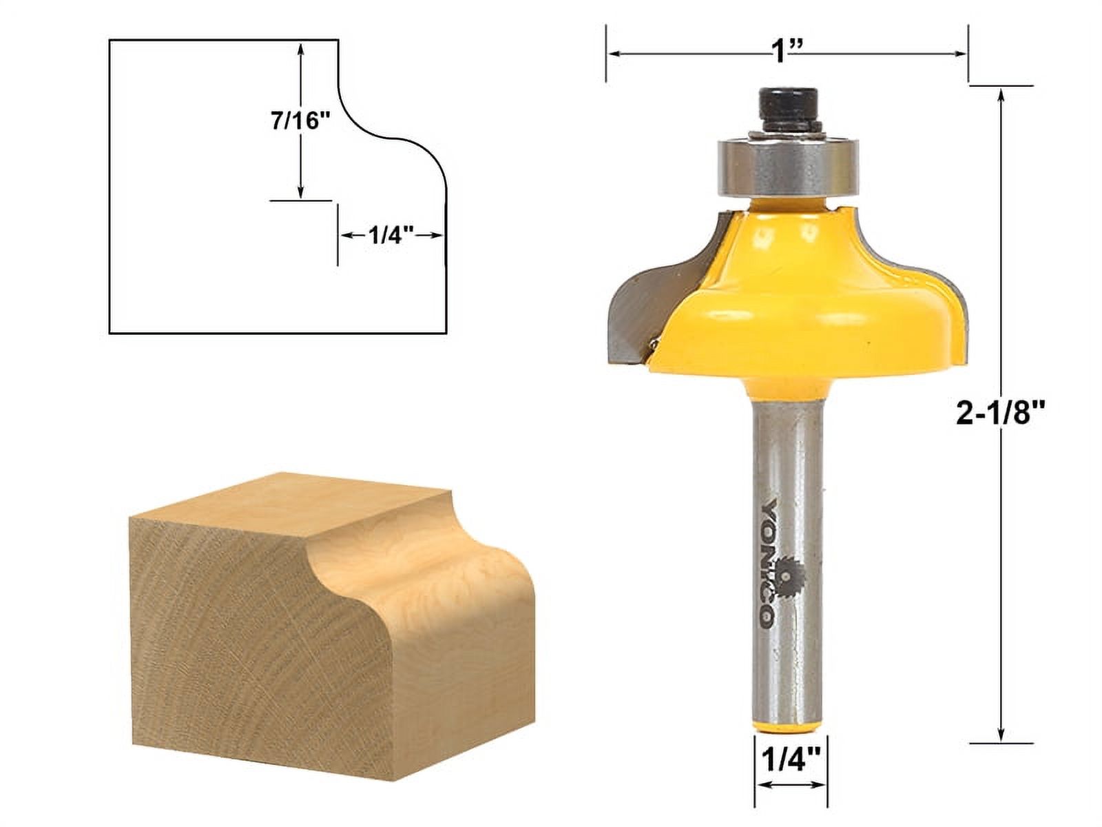 Yonico Small Door Panel & Baseboard Ogee Molding Router Bit - 1/4 ...