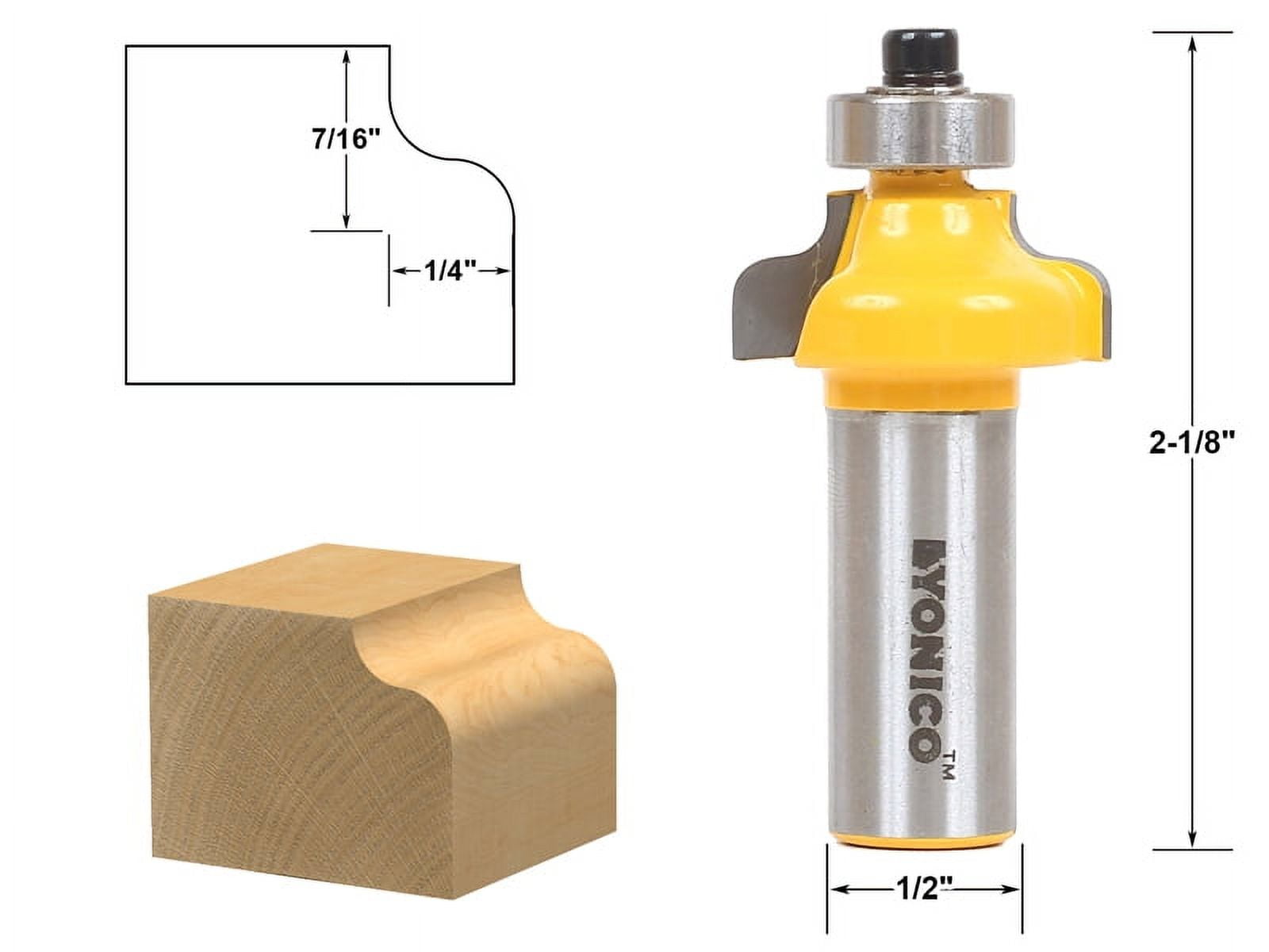 Yonico Ogee Edging and Moulding Router Bit - Small - 1/2" Shank - 13144 ...
