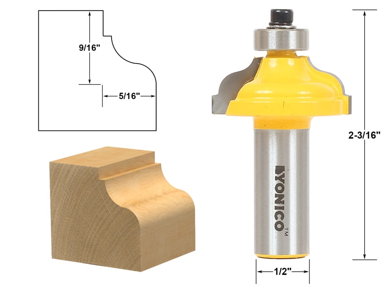 Yonico Ogee Fillet Edging and Molding Router Bit - Medium - 1/2" Shank ...