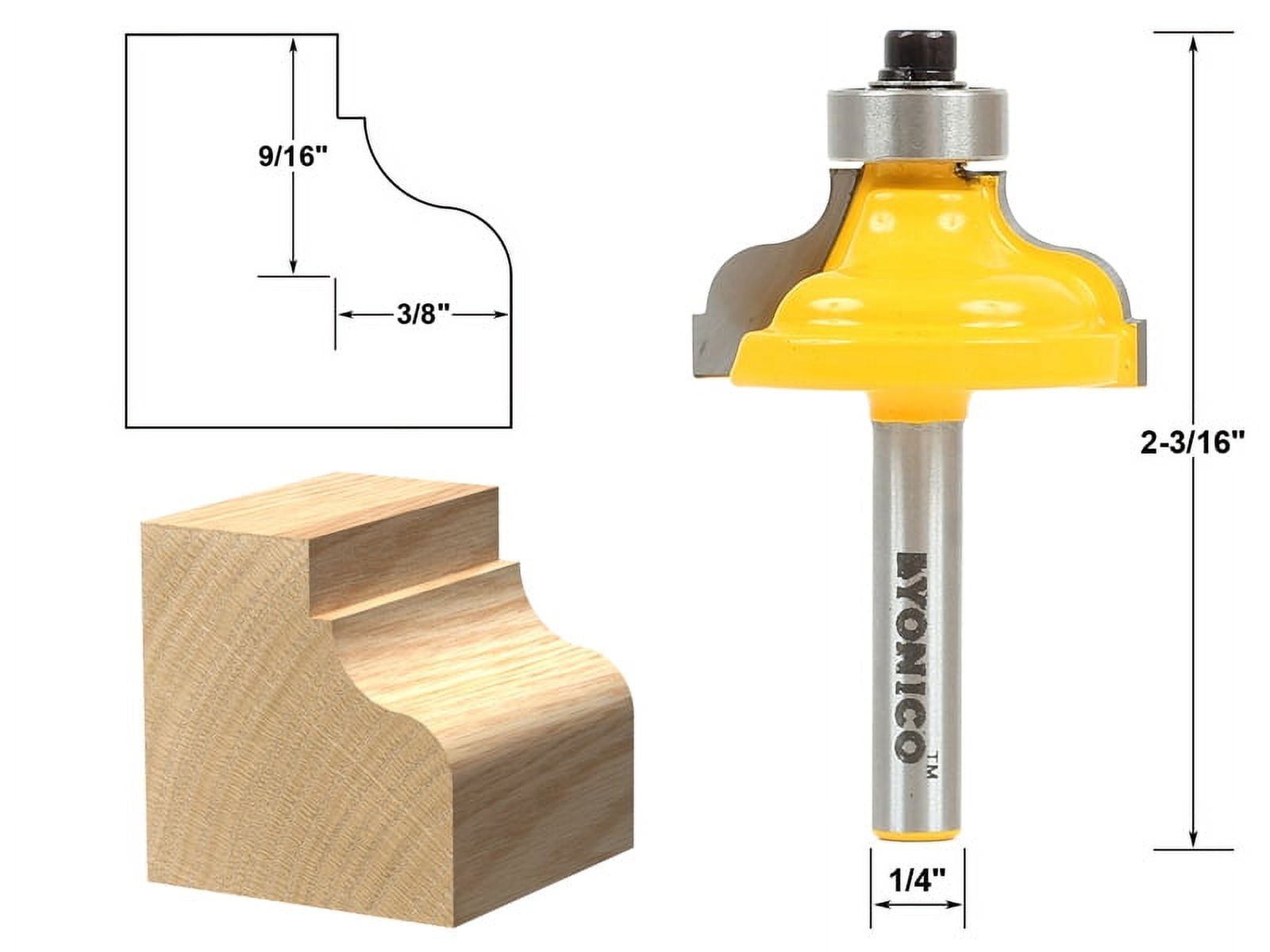 Yonico Ogee Fillet Edging and Molding Router Bit - Medium - 1/4" Shank ...
