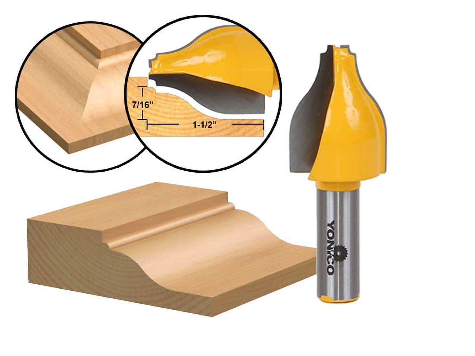 Yonico Panel Raiser Router Bit - Vertical - Ogee Bead - 1/2" Shank ...