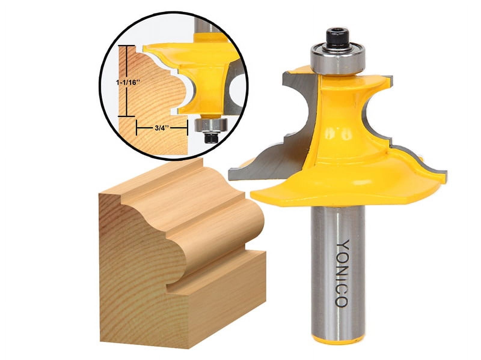 Yonico Pedestal Base & Small Furniture Moulding Router Bit - 1/2" Shank ...