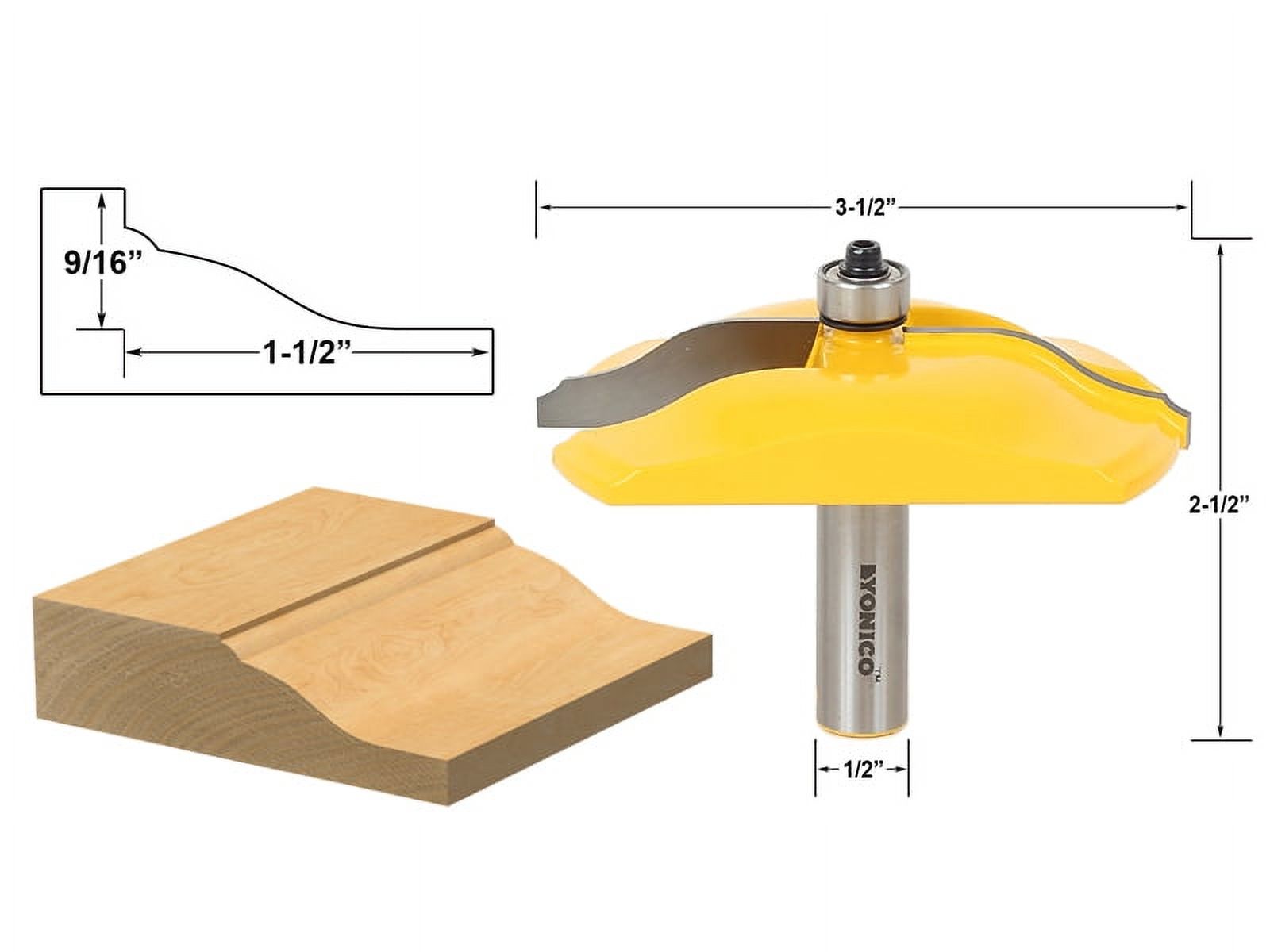 Yonico Raised Panel Router Bit - Ogee & Bead - 1/2" Shank - 12140 ...