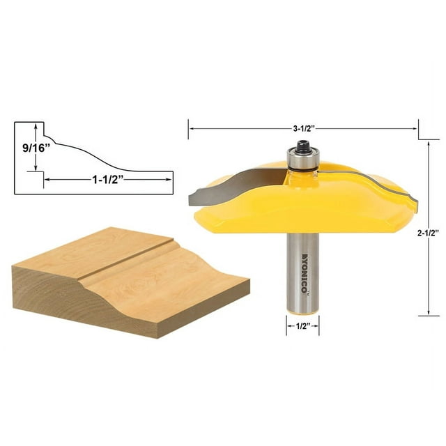 Yonico Raised Panel Router Bit - Ogee & Bead - 1/2" Shank - 12140 ...