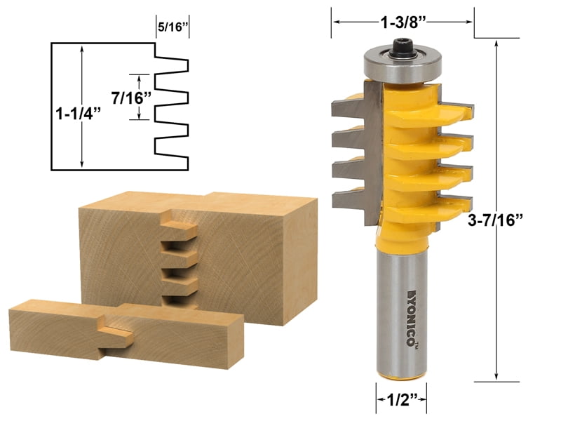 Yonico Reversible Finger Joint Glue Joint Router Bit - 1/2" Shank ...