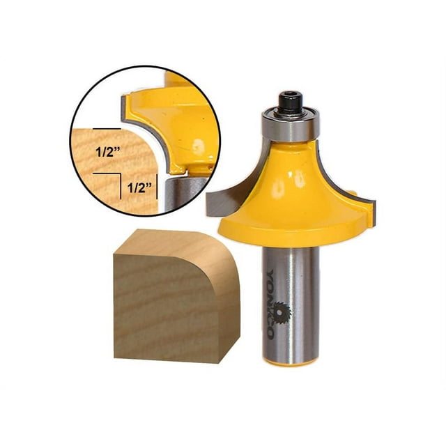 Yonico Round Over Edging Router Bit - 1/2" Radius - 1/2" Shank 13166 ...