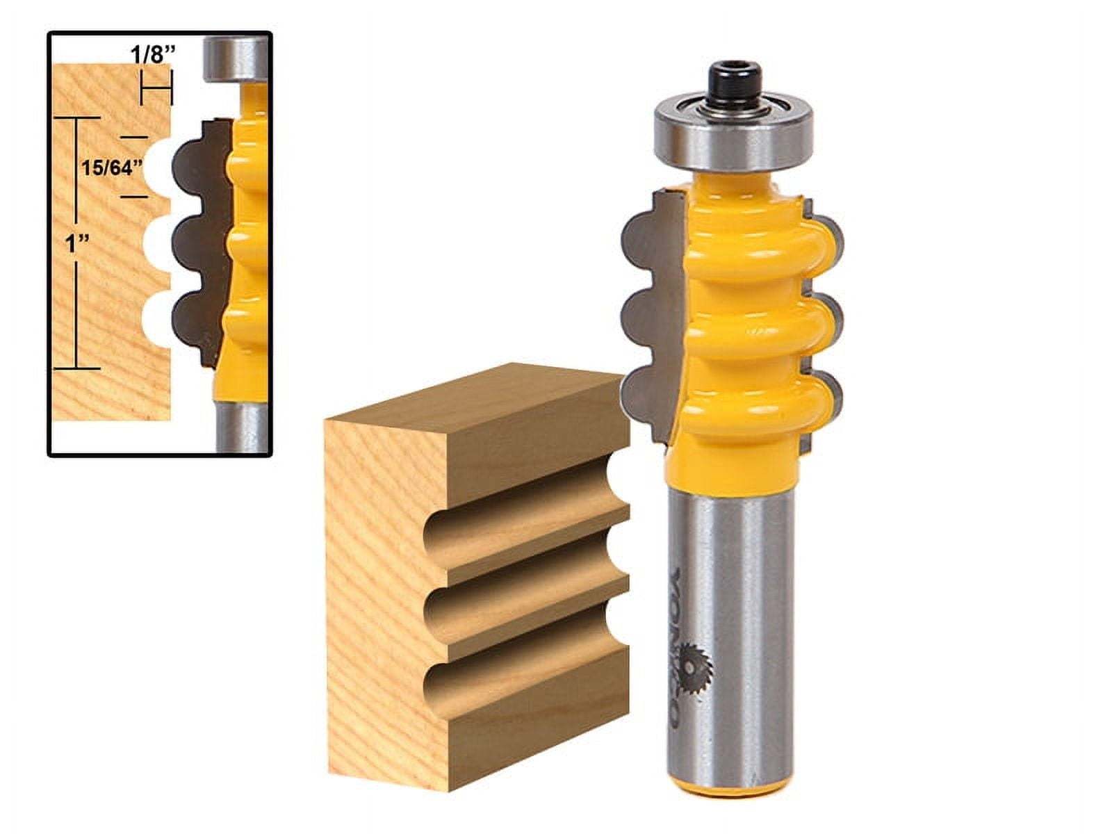 Yonico Triple Flute Column/Face Moulding Router Bit - Small - 1/2 ...