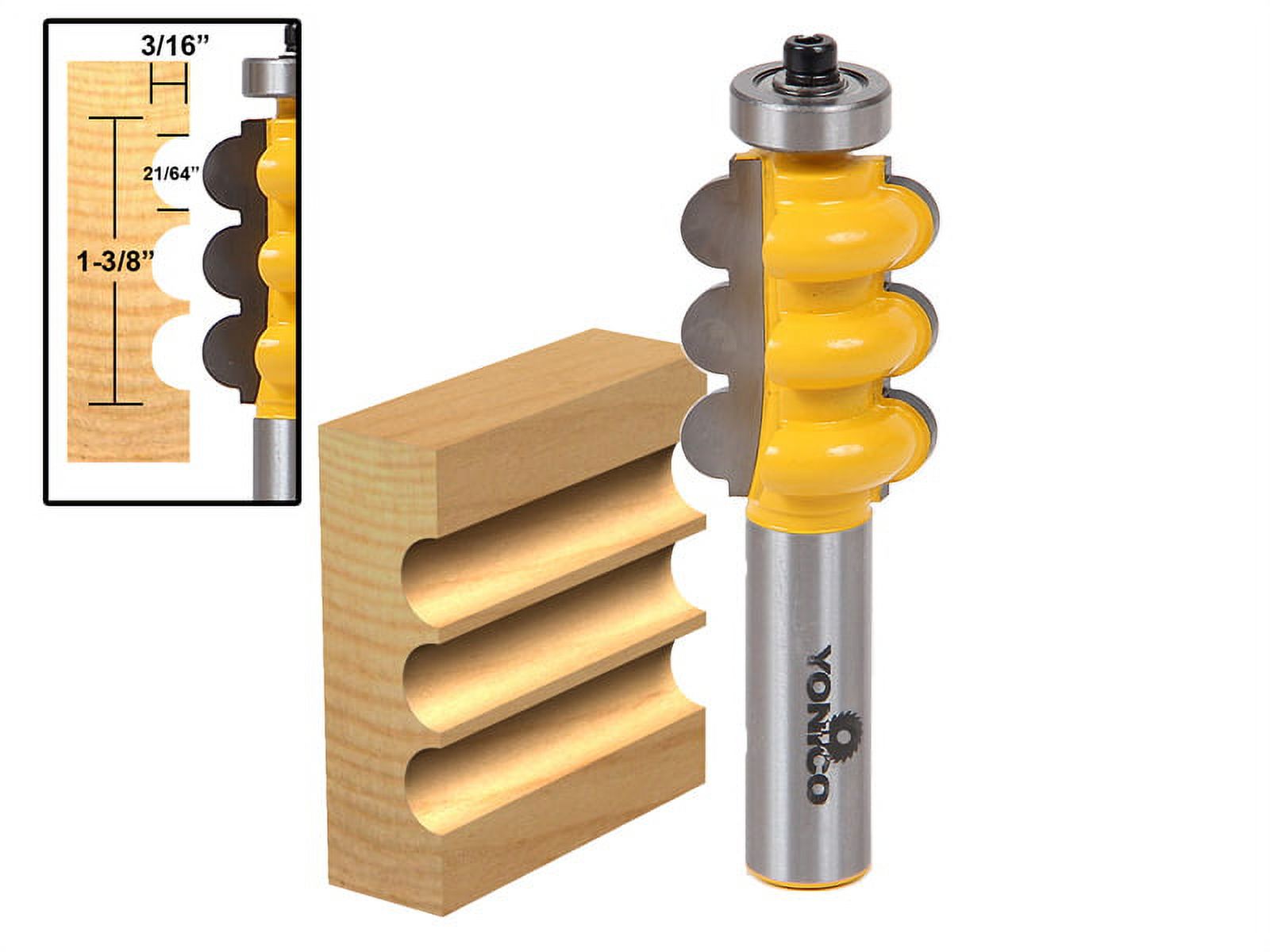 Triple Bead & Triple Flute 2 Bit Medium Molding Router Bits Set ...