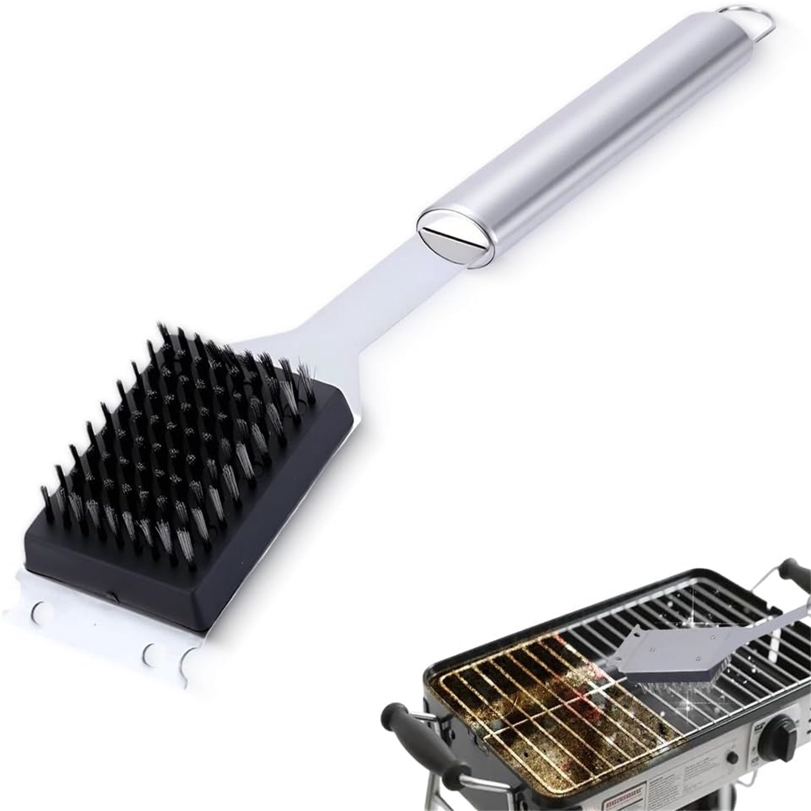 Yonrjhukm 2-in-1 Barbecue Brush, Multifunctional Stainless Steel Grill ...