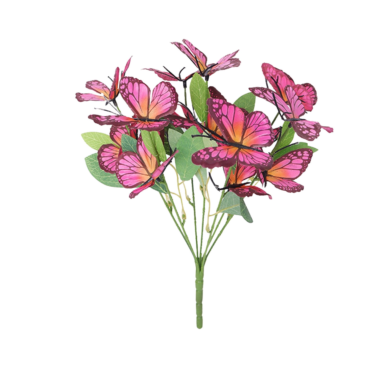 Yonrjhukm Artificial Flower Bouquet with Simulated Butterflies, Silk ...