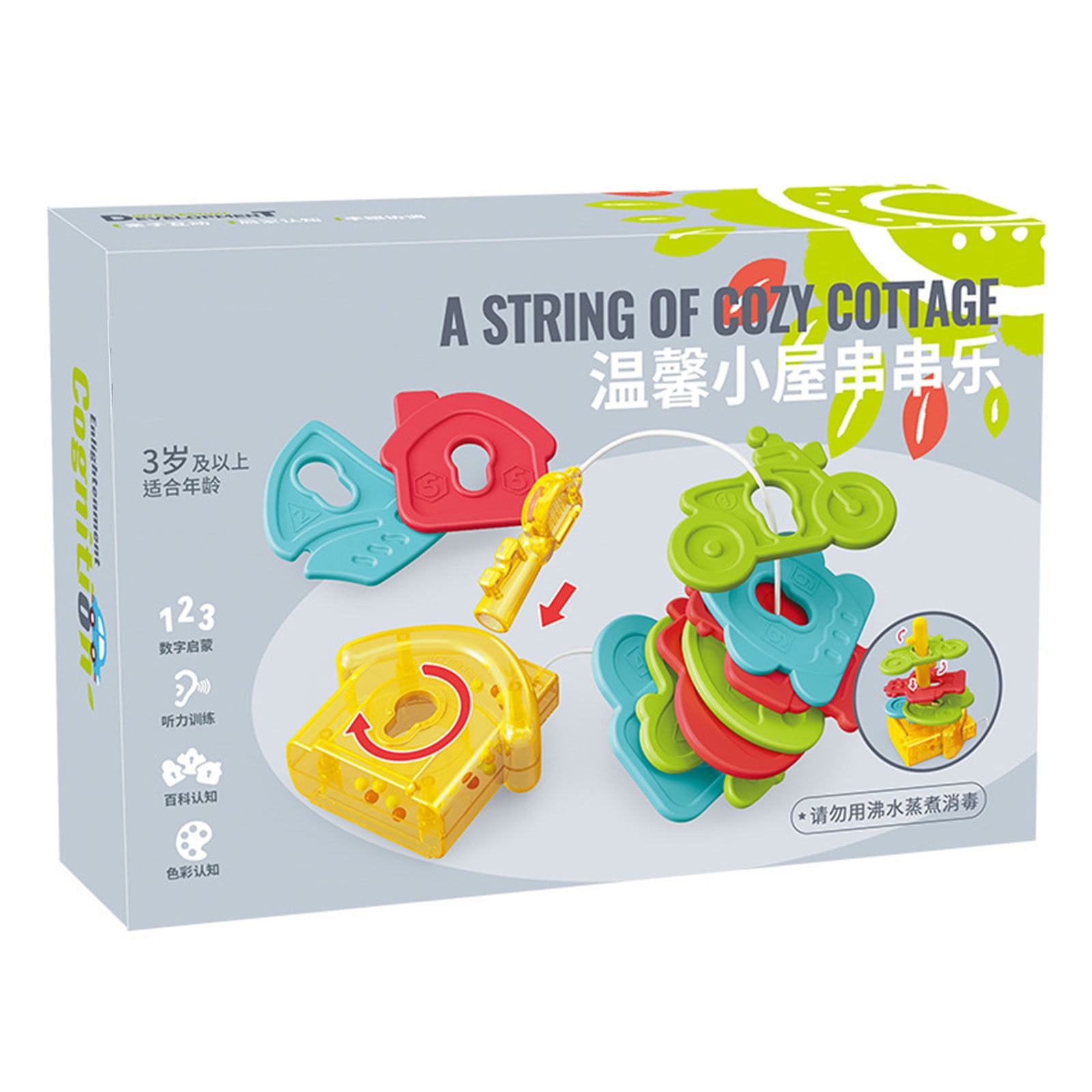 Yonrjhukm Children's Educational Teaching Tabletop Game Wooden Lacing ...