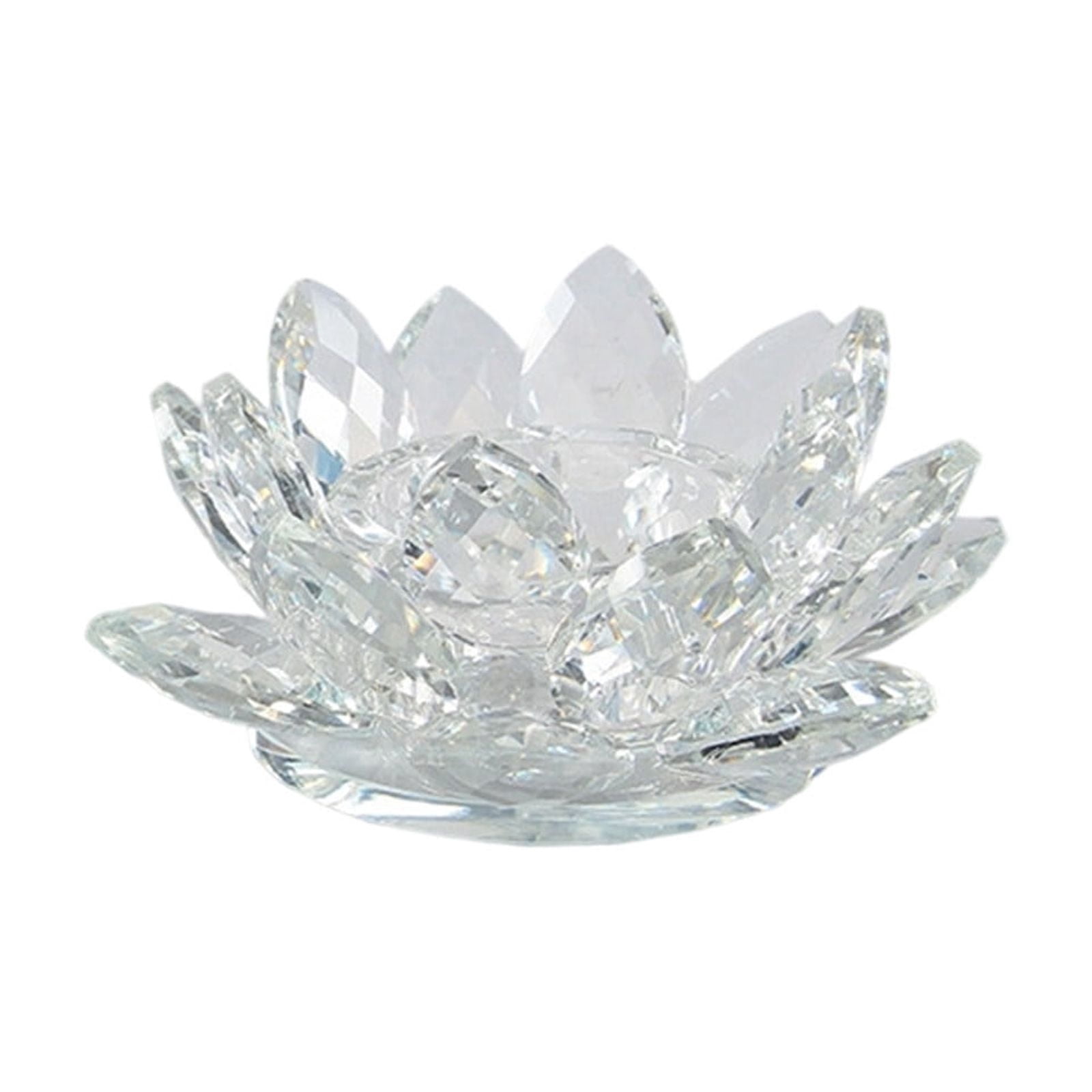 Yonrjhukm Crystal Flower Tealight Candle Holder, Elegant Glass Tea ...