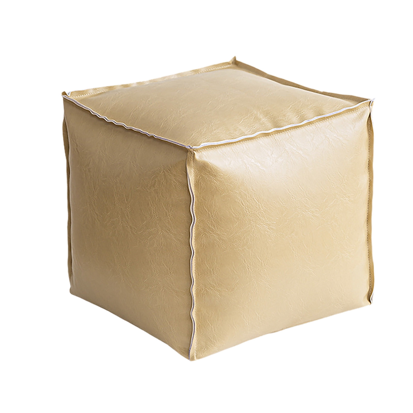 Yonrjhukm Faux Leather Pouf Ottoman Footstool, Unstuffed Pouf Cover for ...